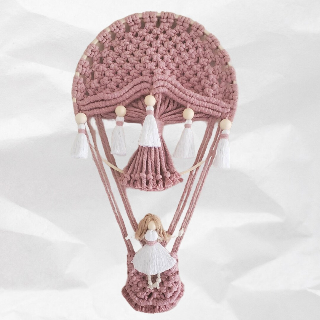 Macrame Hot Air Balloon. Macrame Air Balloon Wall Decor, Macrame Doll ...