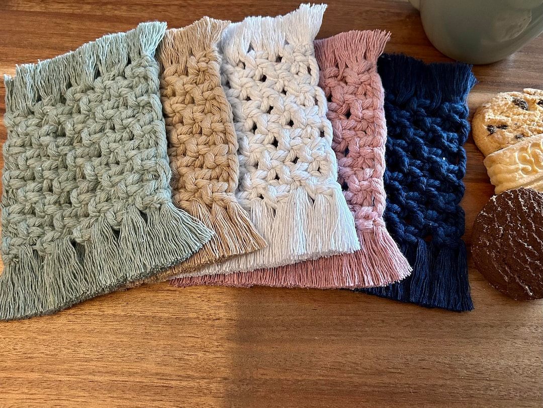 Macrame Coaster/ Coffee Coaster/ Tea Cup Coasters/ Mug Rug/ Square ...