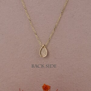 14K Solid Gold Drop Necklace, Water Drop Necklace, Gold Water Drop ...