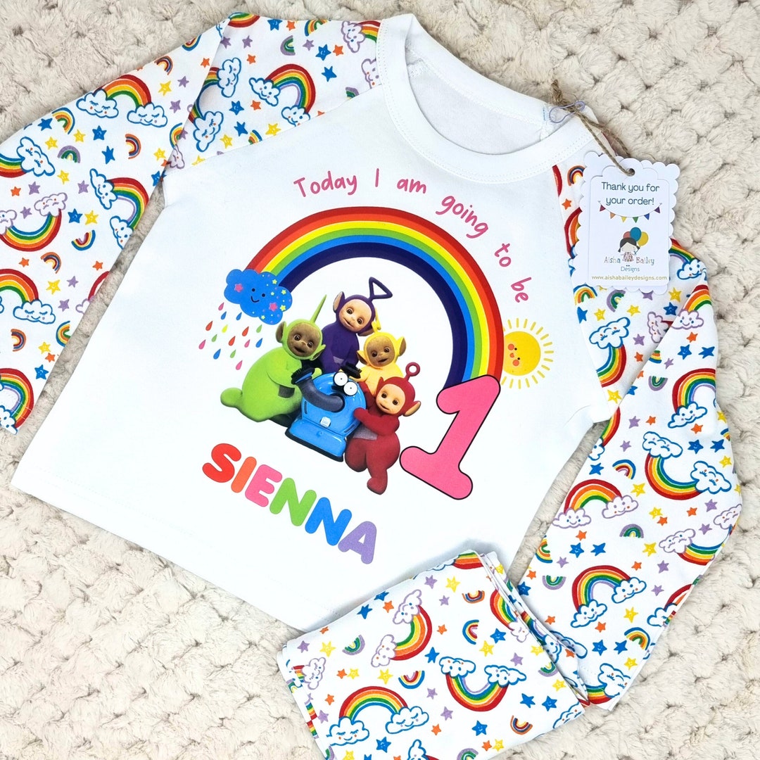 Custom Rainbow Tubbies Inspired Two Piece Lounge Set, When I Wake up ...