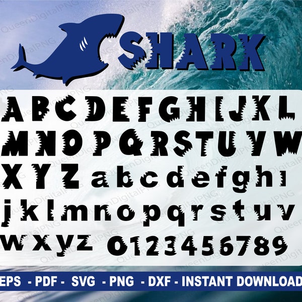 Shark Bite Font - Etsy