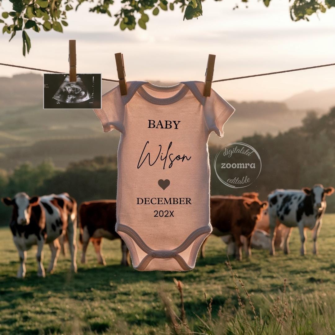 Simple Clothesline Farmlife Pregnancy Announcement, Baby Pregnancy ...