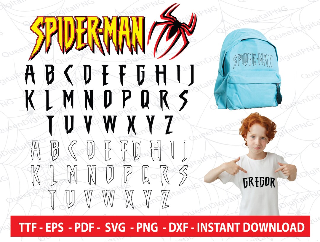 Spider Font Ttf,spider Font Dxf, Man Svg,cuttable Font-ink,spider Font ...