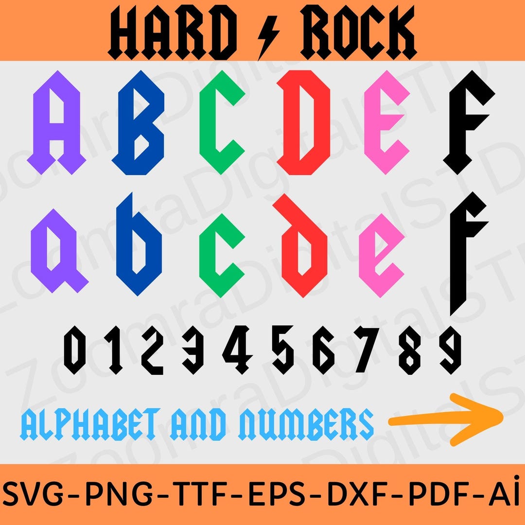 Hard Rock Font Ttf, Hard Rock Font Svg,heavy Metal Font, Music Font ...