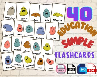 Emotions Flash Cards, Montessori Printable, Preschool Curriculum ...