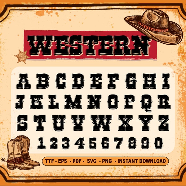 Western Font in Dxf - Etsy