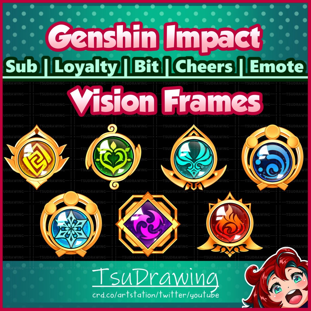 Fanart 12 Pack Genshin Impact Elements All Vision Frames - Etsy