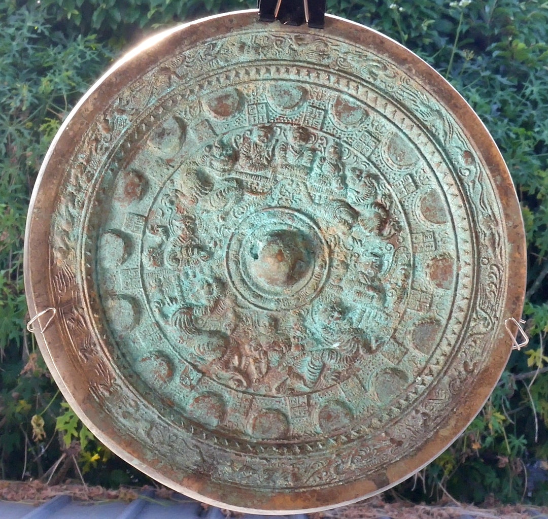 Original Ancient Bronze Mirror With Immortals and Mythical Beasts ...