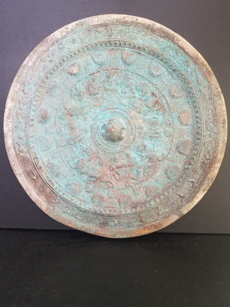 Original Ancient Bronze Mirror With Immortals and Mythical Beasts ...