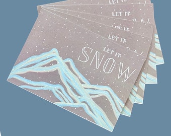 Let It Snow Card, Christmas Card, Holiday Card, Seasonal Note Card ...