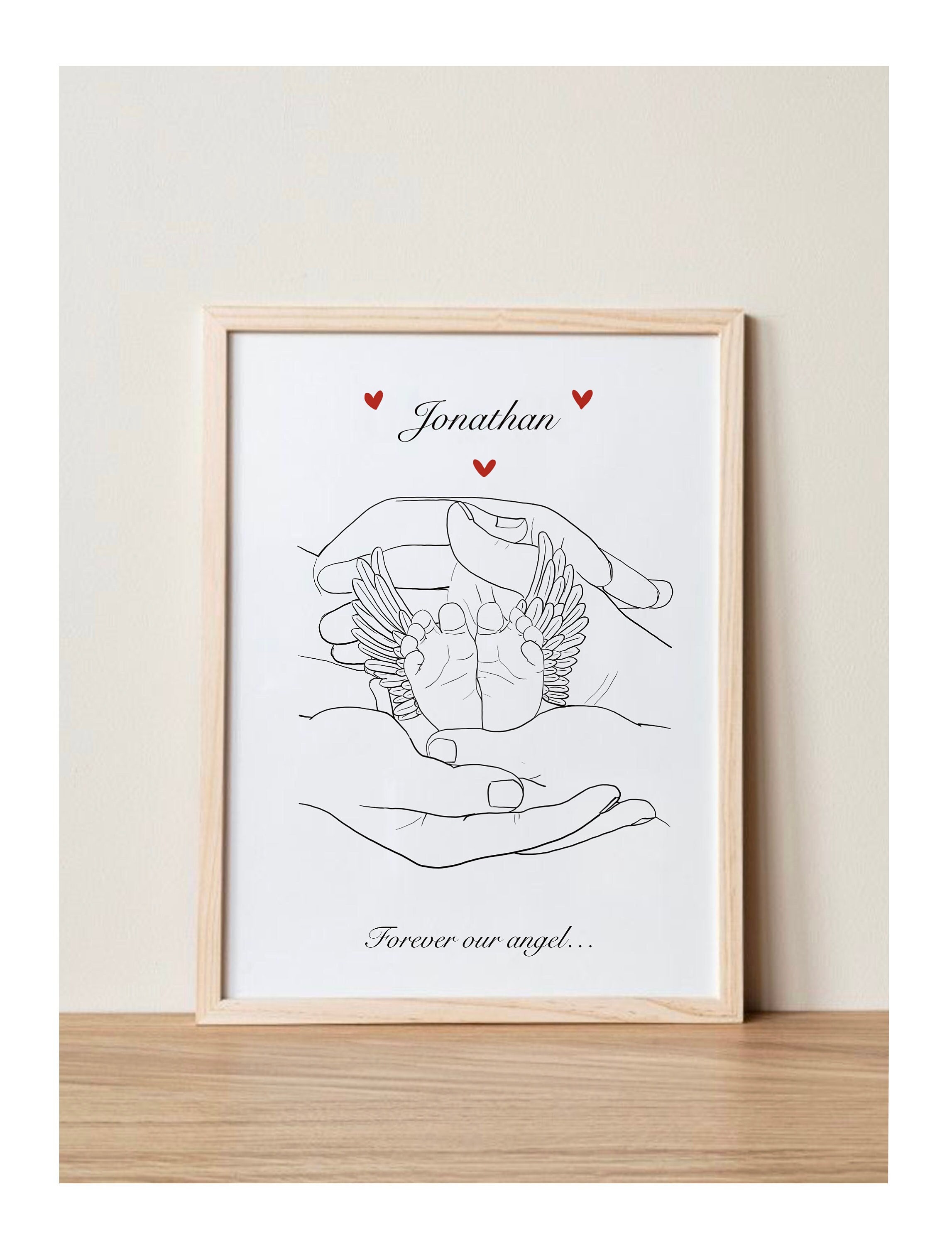 Loss of Baby Print, Miscarriage Gift, Stillborn Gift, Angel Baby Line ...