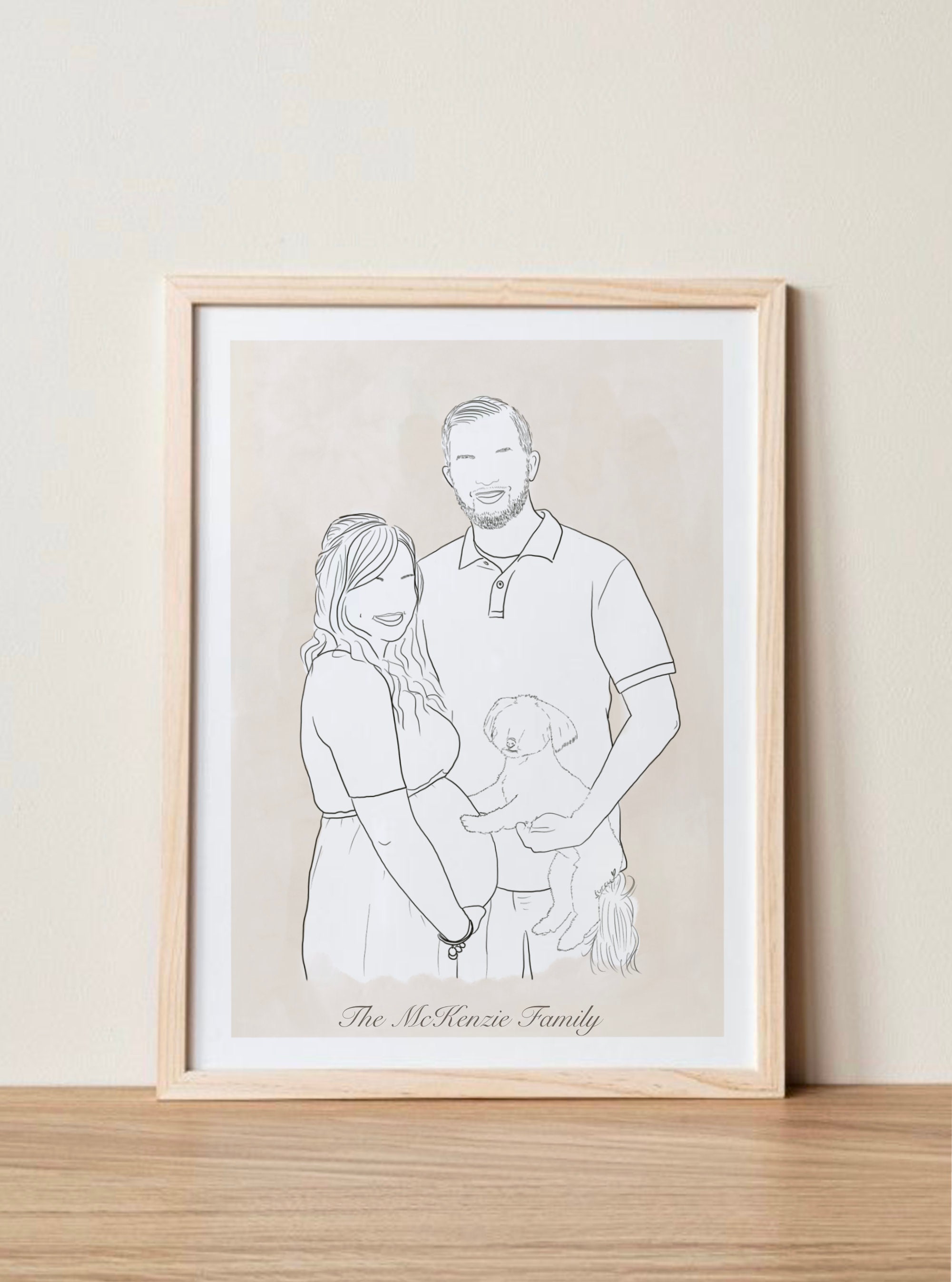 Custom Pregnancy Portrait, Pregnant Woman Faceless Portrait, New Mom ...