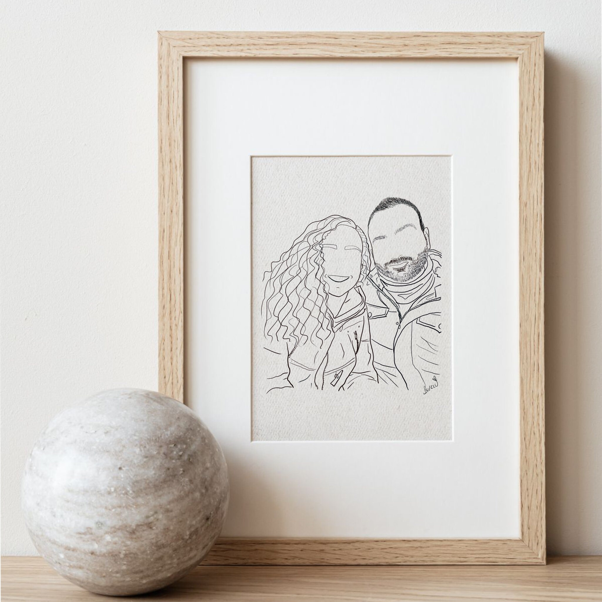 Custom Family Line Art Print, Custom Family Portrait, Group Portrait ...