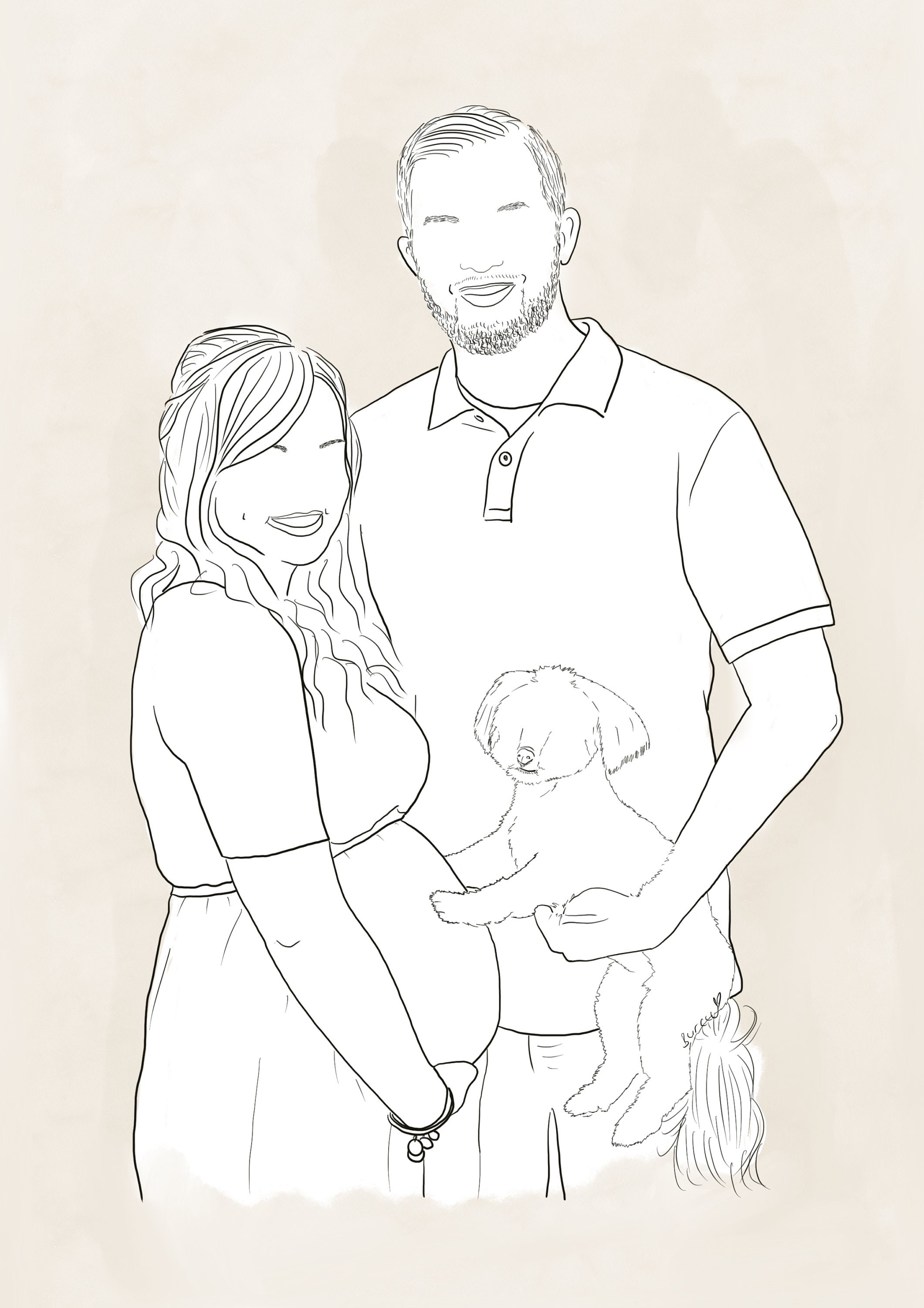 Custom Pregnancy Portrait, Pregnant Woman Faceless Portrait, New Mom ...
