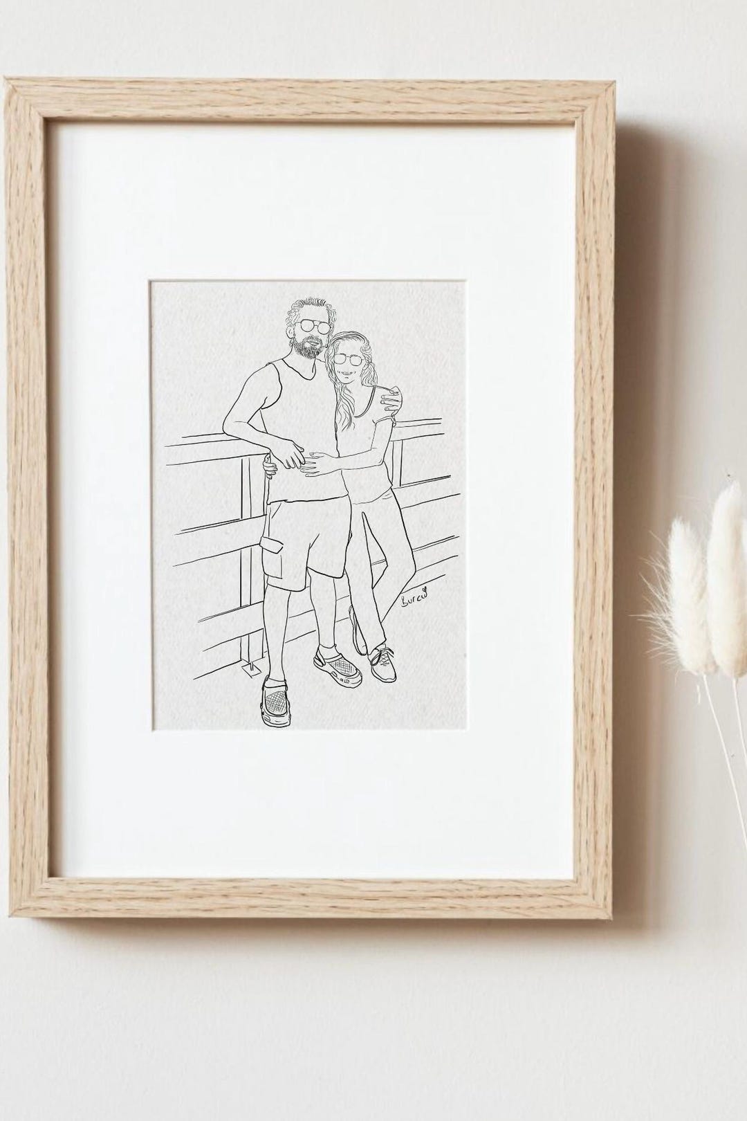 Custom Family Line Art Digital, Custom Family Portrait, Group Portrait ...