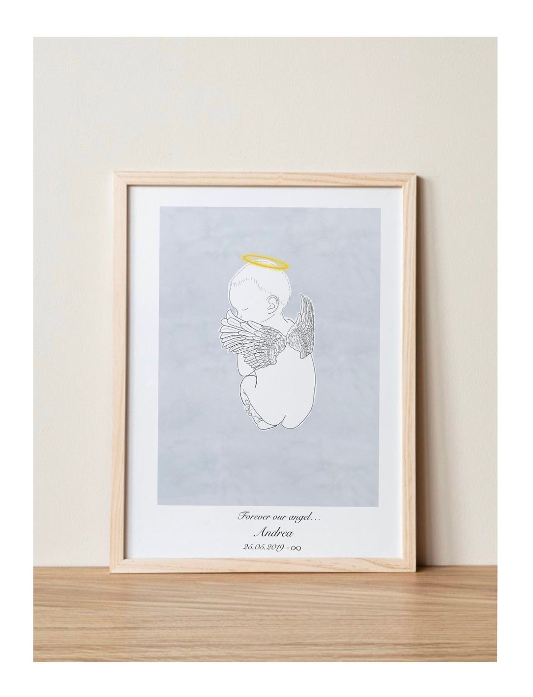Angel Baby Printable Line Drawing, Memorial Illustration, Loss of Baby ...