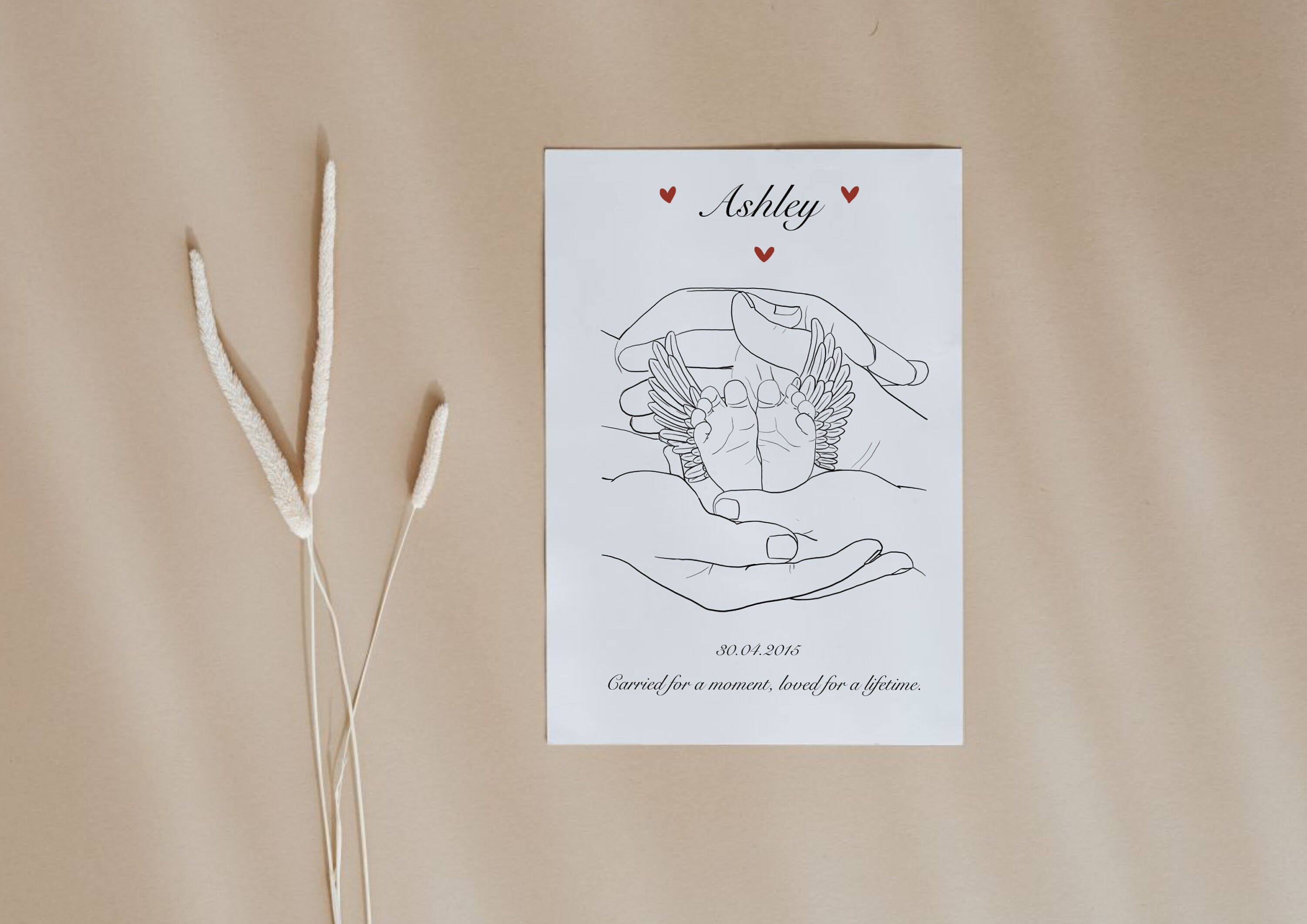 Loss of Baby Print, Miscarriage Gift, Stillborn Gift, Angel Baby Line ...