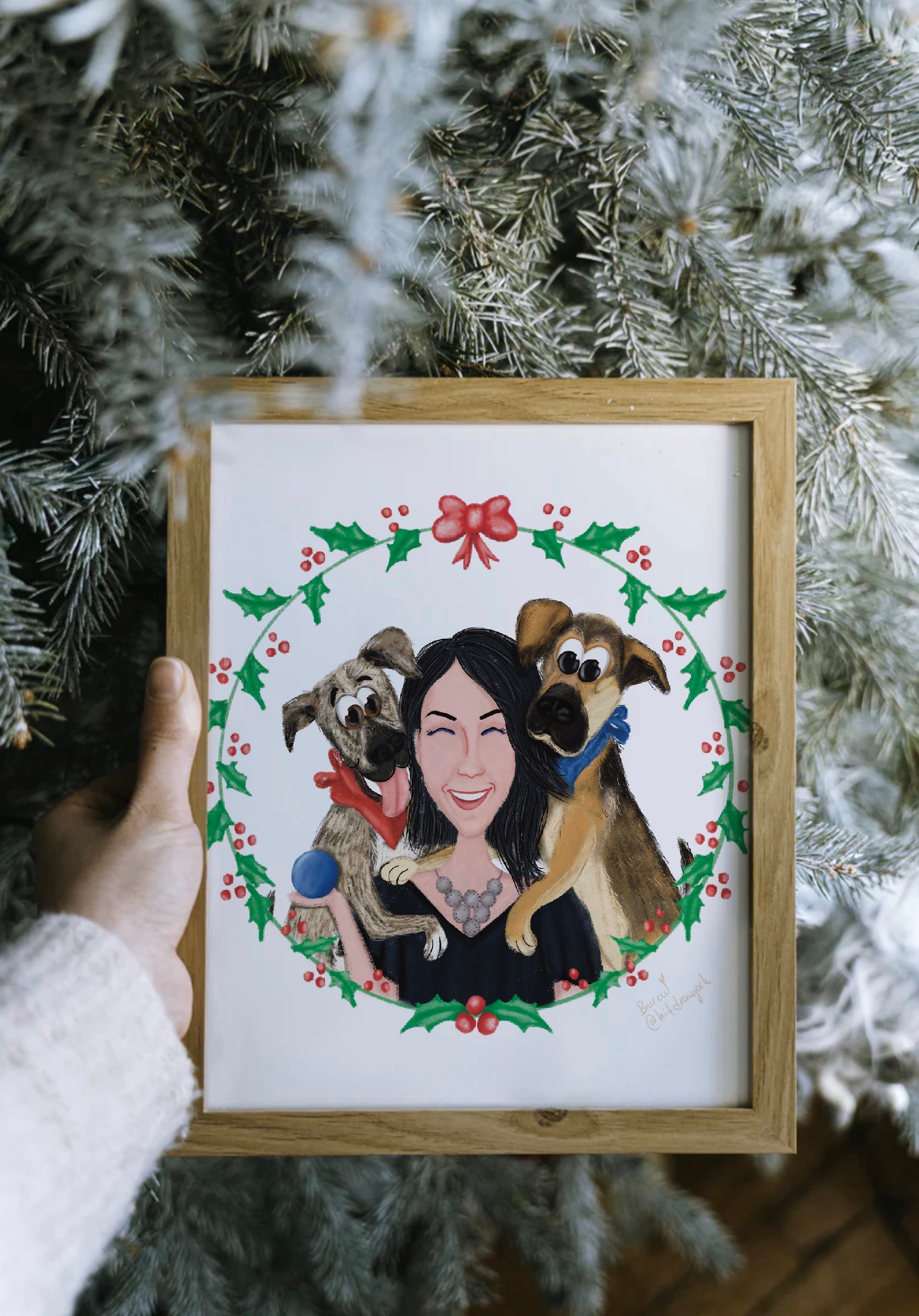 Custom Christmas Portrait, Custom Christmas Illustration, Xmas Family ...