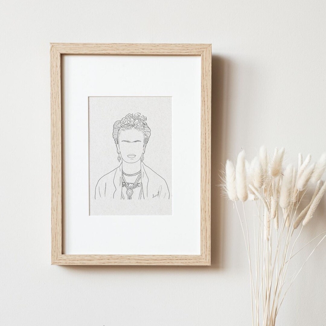 Frida Kahlo Portrait Print, Frida Digital Self Portrait, Printable ...