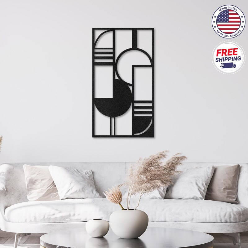 Geometric Metal Wall Art - Etsy