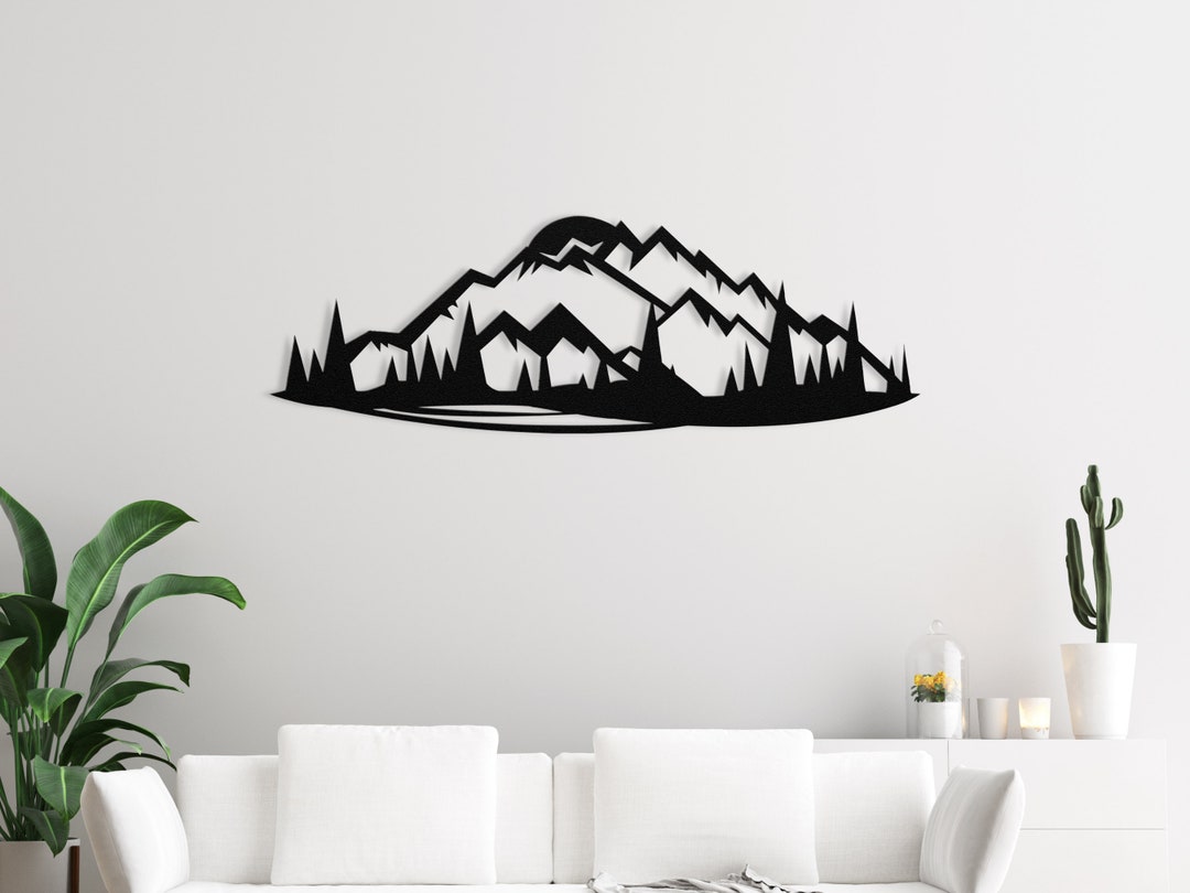 Mountain Metal Wall Art Mountain Range Decor Nature - Etsy