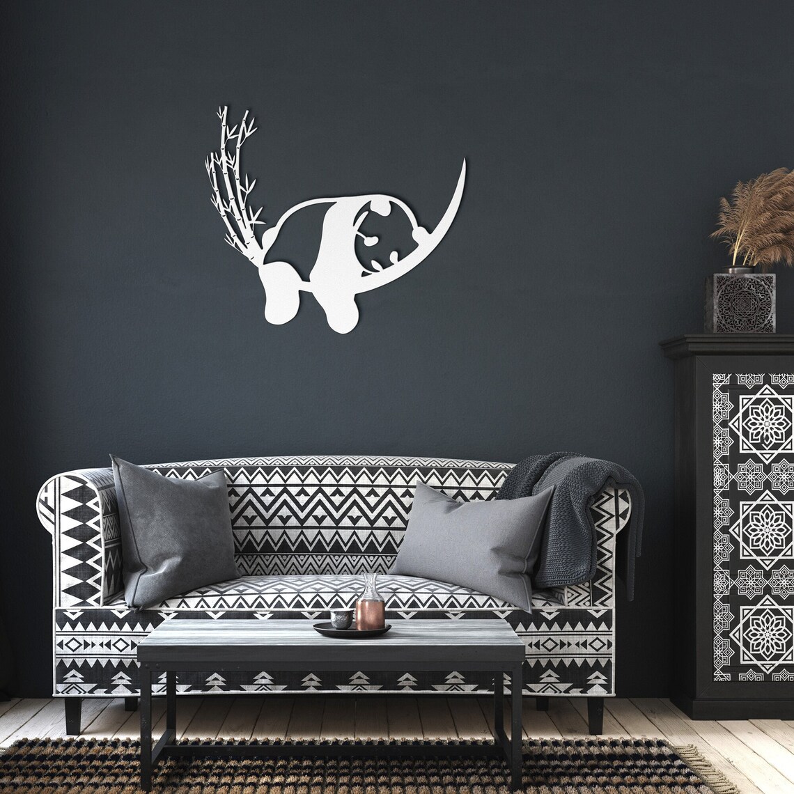 Panda Metal Wall Art Nursery Home Decor Panda Wall Art - Etsy