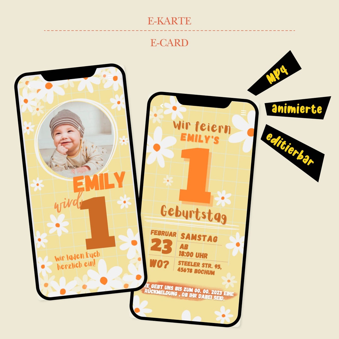 Digital Birthday Invitation, Animated Invitation Cards to Send via ...