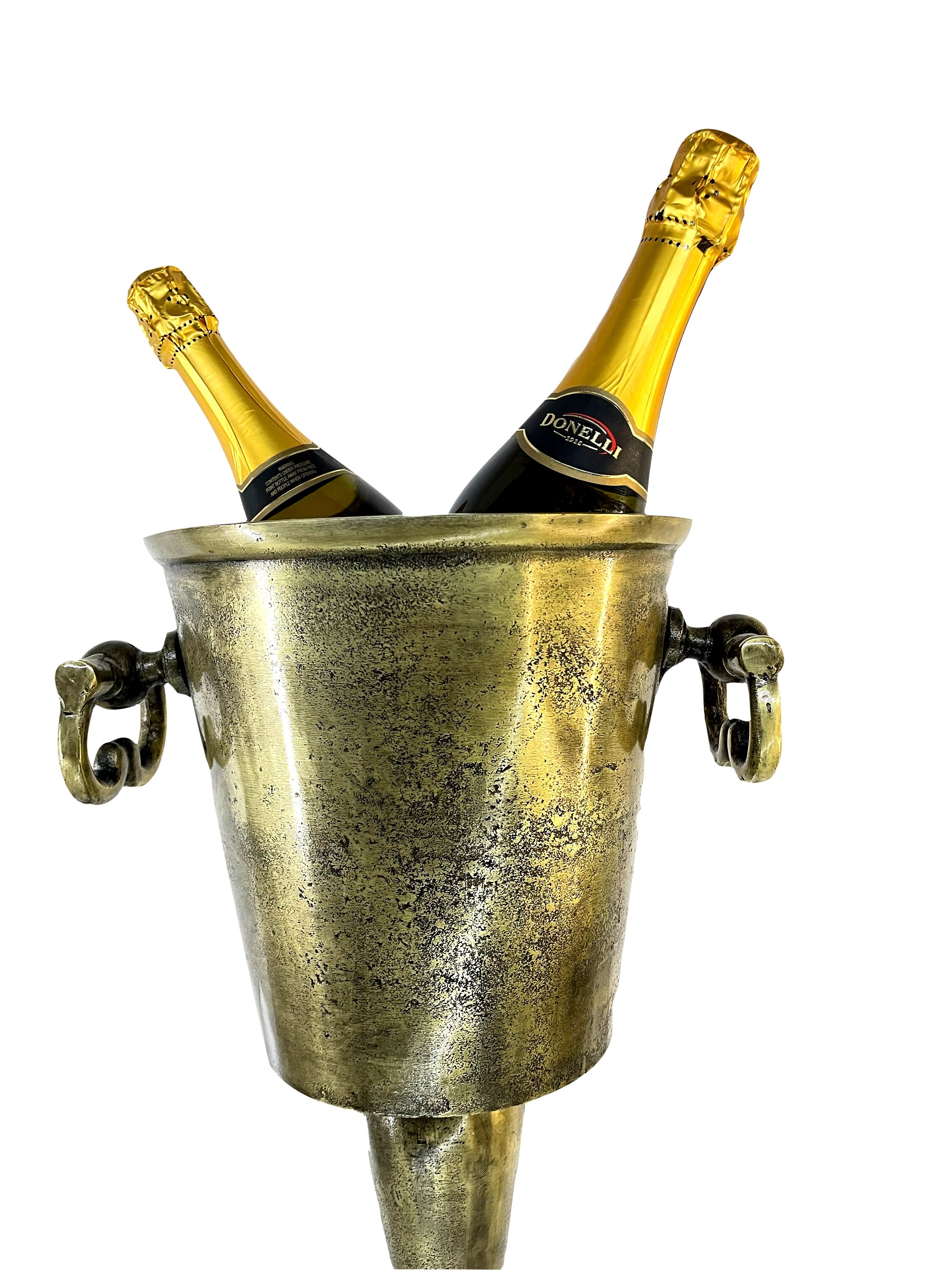 Floor Standing Rustic Champagne Bucket Distressed Look Wine Cooler Ice ...