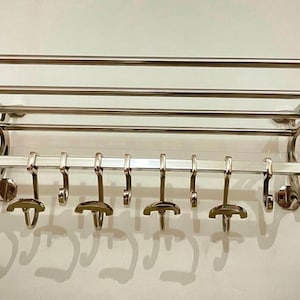 Utensil Rail Wall Mounted | Perfect for Kitchen | Brass Antique ...