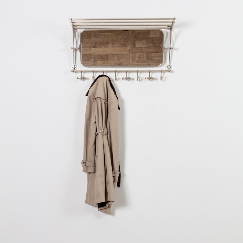 Train Hall Luggage Wall Mounted Rack Mirror Shelf Hooks Coat | Etsy