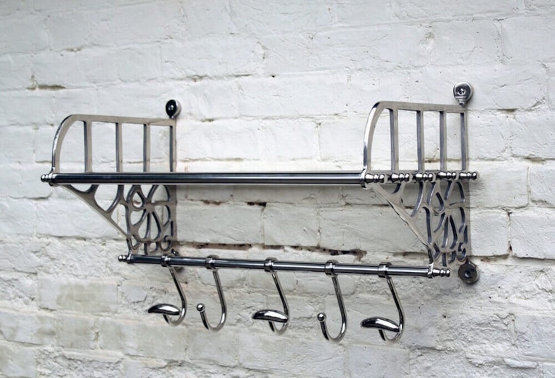 Train Hall Luggage Wall Mounted Rack Shelf Hooks | Coat Rack | Train ...