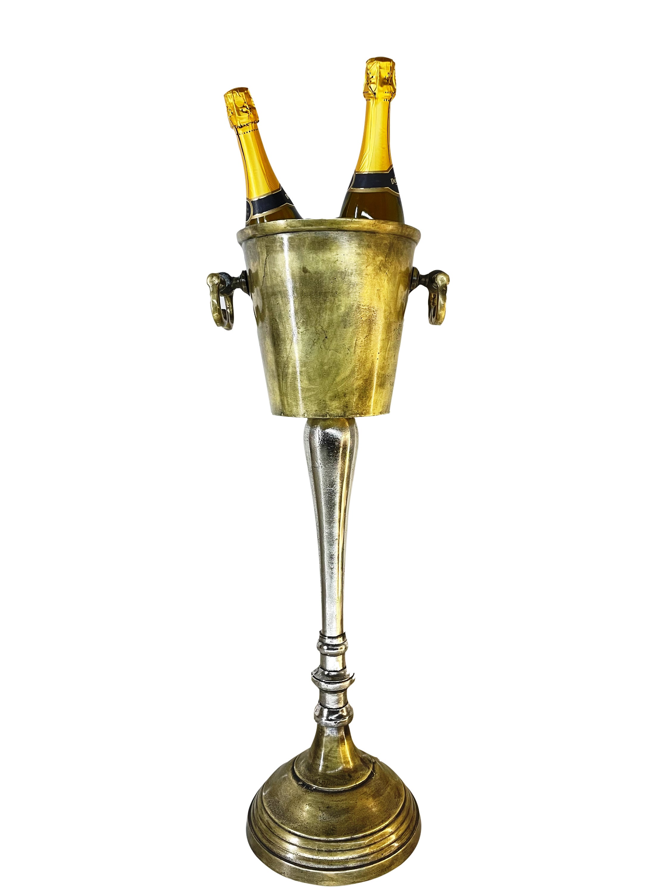 Floor Standing Rustic Champagne Bucket Distressed Look Wine Cooler Ice ...