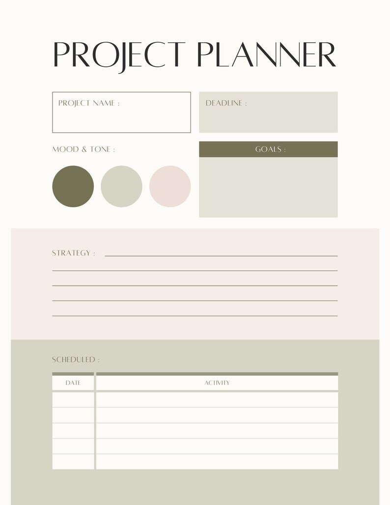 Digital Project Planner - Etsy