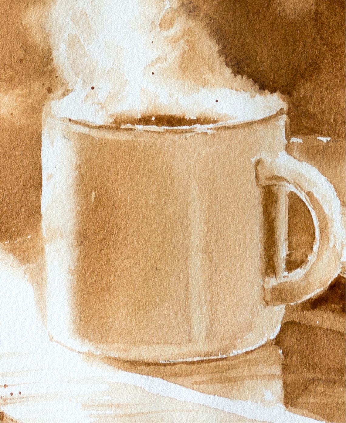 Original Coffee Painting Coffee Art on Watercolor Paper - Etsy