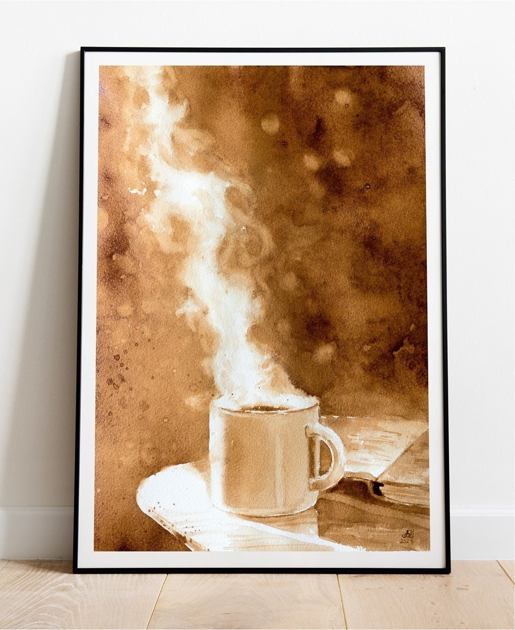 Original Coffee Painting, Coffee Art on Watercolor Paper - Etsy