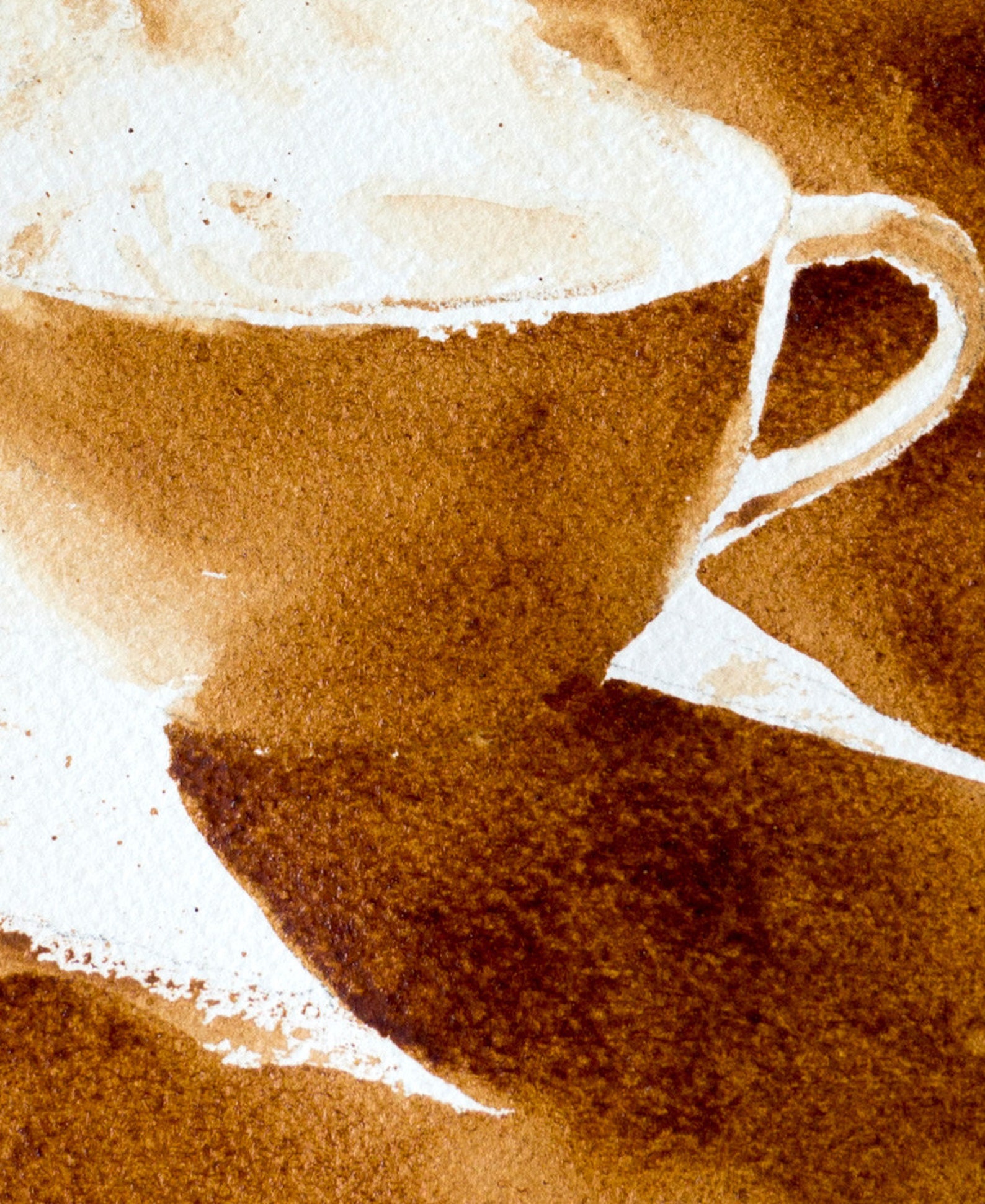 Coffee Cup Painting, Original Coffee Art, Kitchen Decor (A4) - Etsy