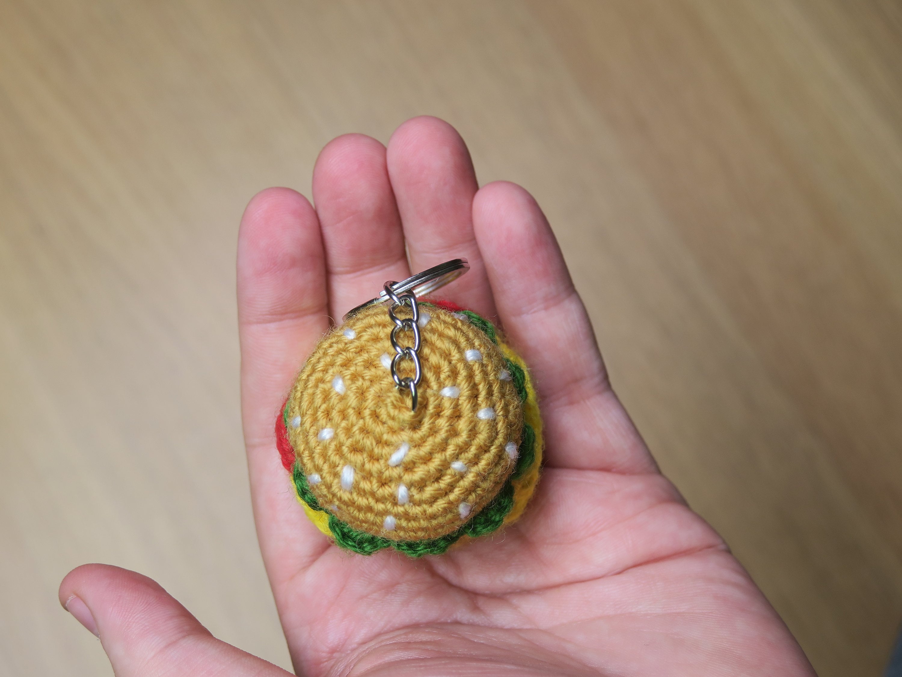 My Little Hamburger Amigurumi Pattern Key Ring Doll Food Key Chain ...
