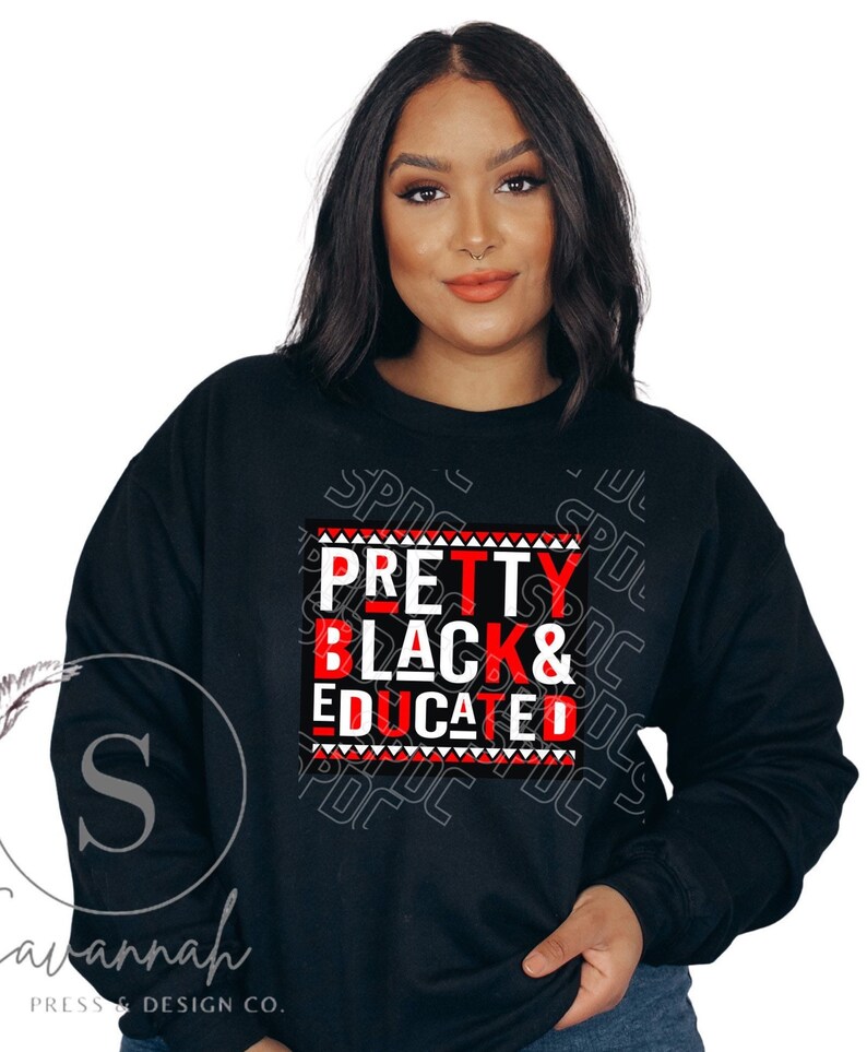 Pretty Black and Educated Delta, Black History Sweatshirt, Crimson and ...