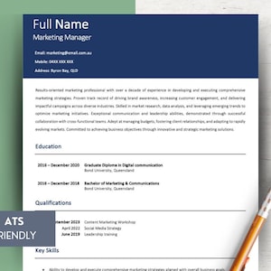 ATS Friendly Resume Template Pack: Corporate Navy - Etsy
