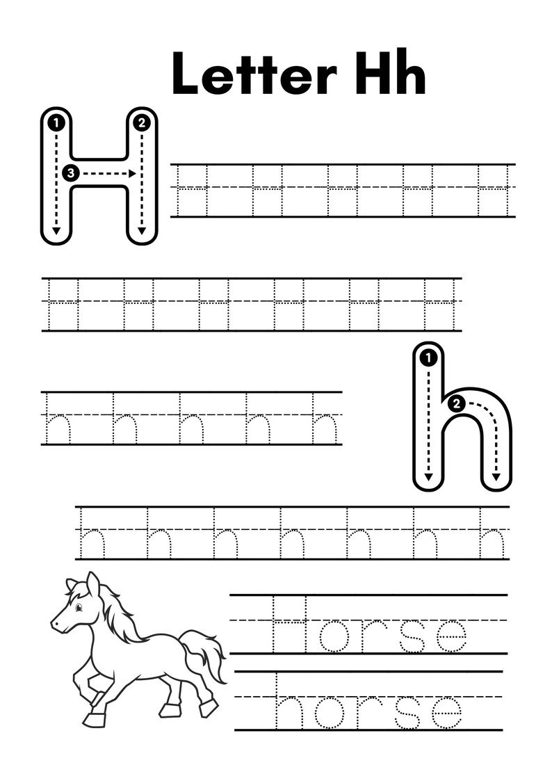 Alphabet Tracing Worksheets A to Z Digital Download: Handwriting ...
