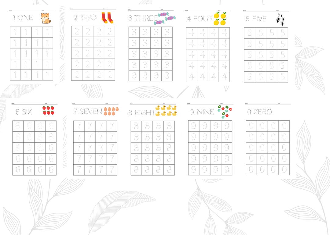 Number Tracing Worksheets 0-9: Handwriting Practice (printable PDF ...