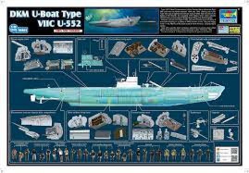 Submarine Type VIIC U-552 in 1:48 [9366801] - Etsy