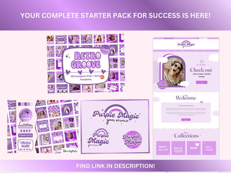 Wix Website Template, Purple Wix Website Theme, Purple Magic Website ...