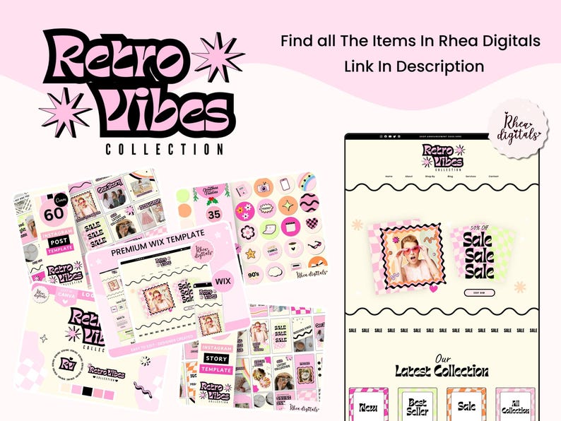 WIX Website Template, Retro Vibes WIX Website Theme, Wix Online Store ...
