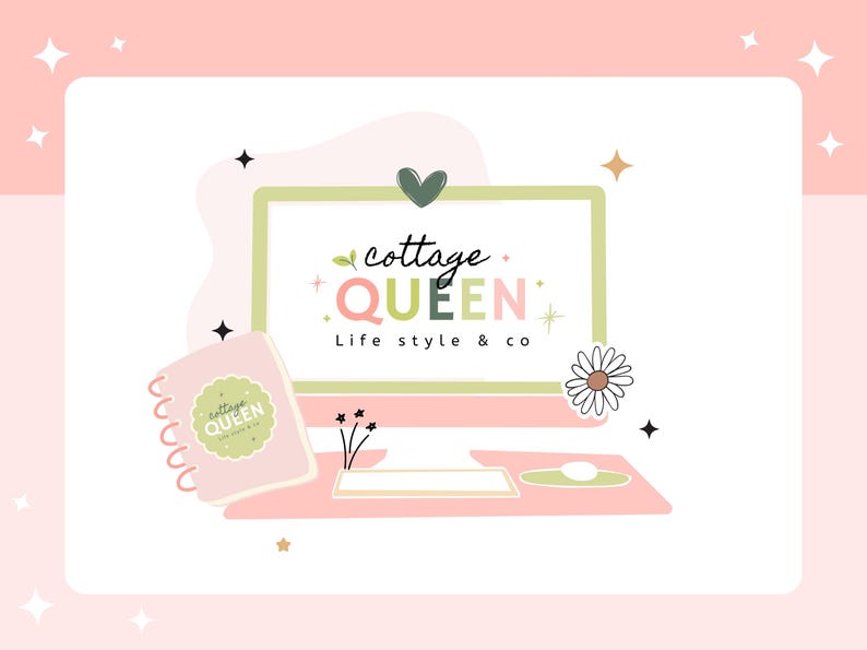 Editable Cottage Logo Template: DIY Canva Brand Design (digital ...