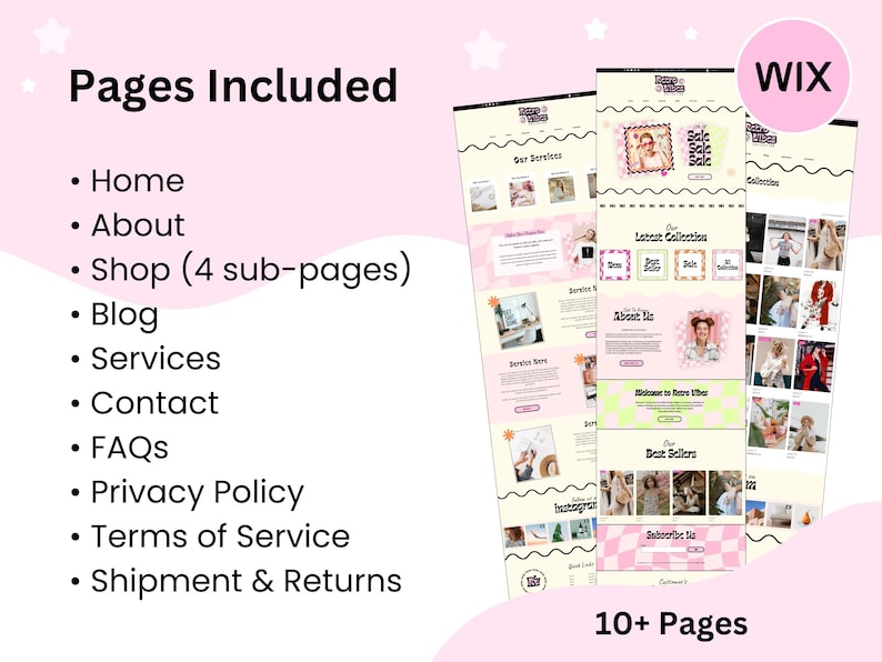 WIX Website Template, Retro Vibes WIX Website Theme, Wix Online Store ...