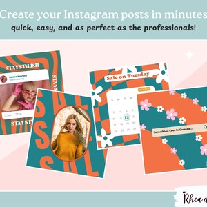 Retro Instagram Post Template, Retro Instagram Posts, Bold IG Feed ...