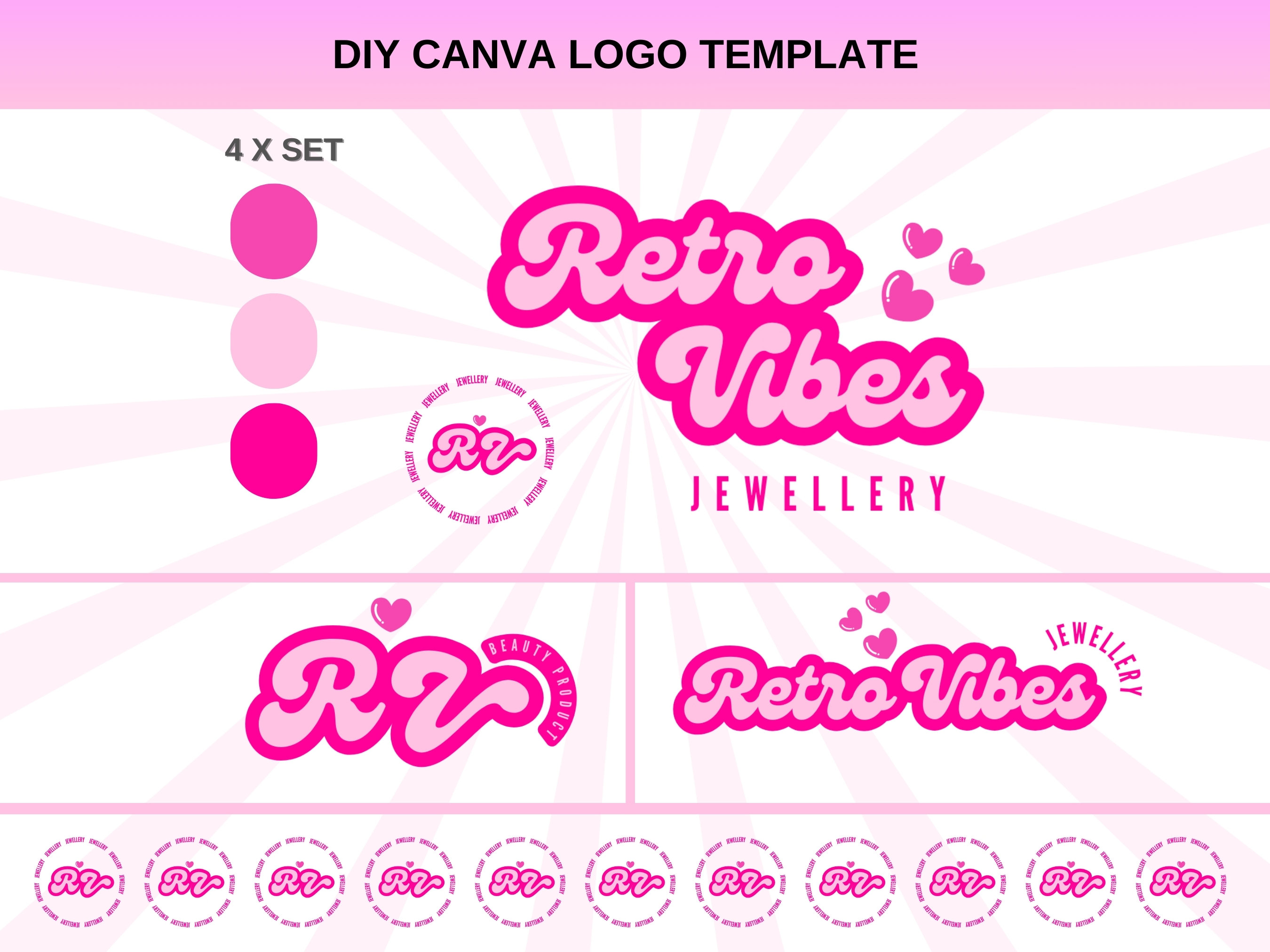 Retro Logo Design Editable Logo Design Canva Templates Small Business ...