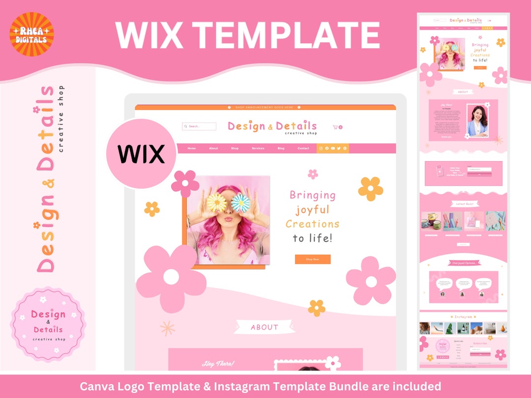 Creative Wix Template Rainbow Colors Wix Website Design Wix Store ...