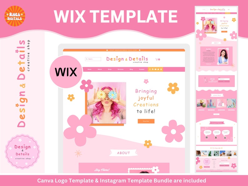 Creative Wix Template Rainbow Colors Wix Website Design Wix Store ...